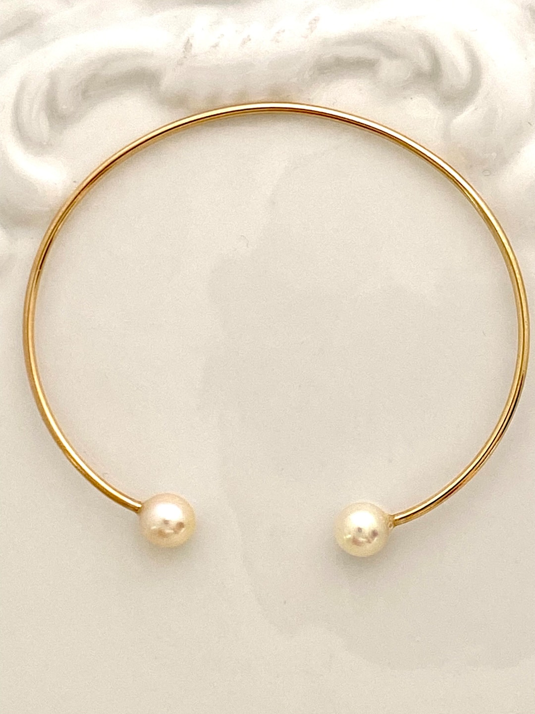 Japanese Akoya Pearl Cuff Bracelet 5.8mm Pearls 14k Gold Filled Cuff ...