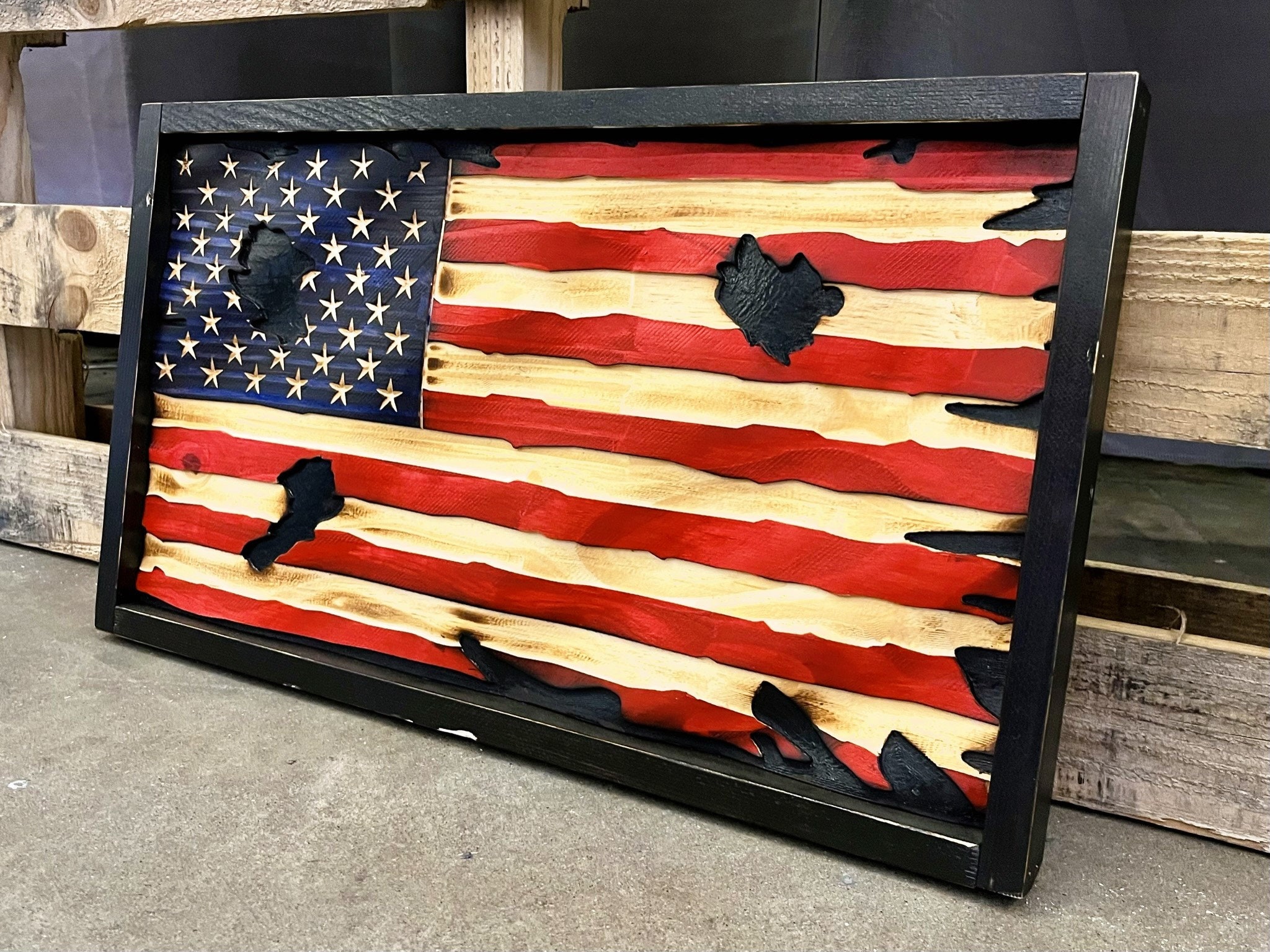 Battle Worn American Flag