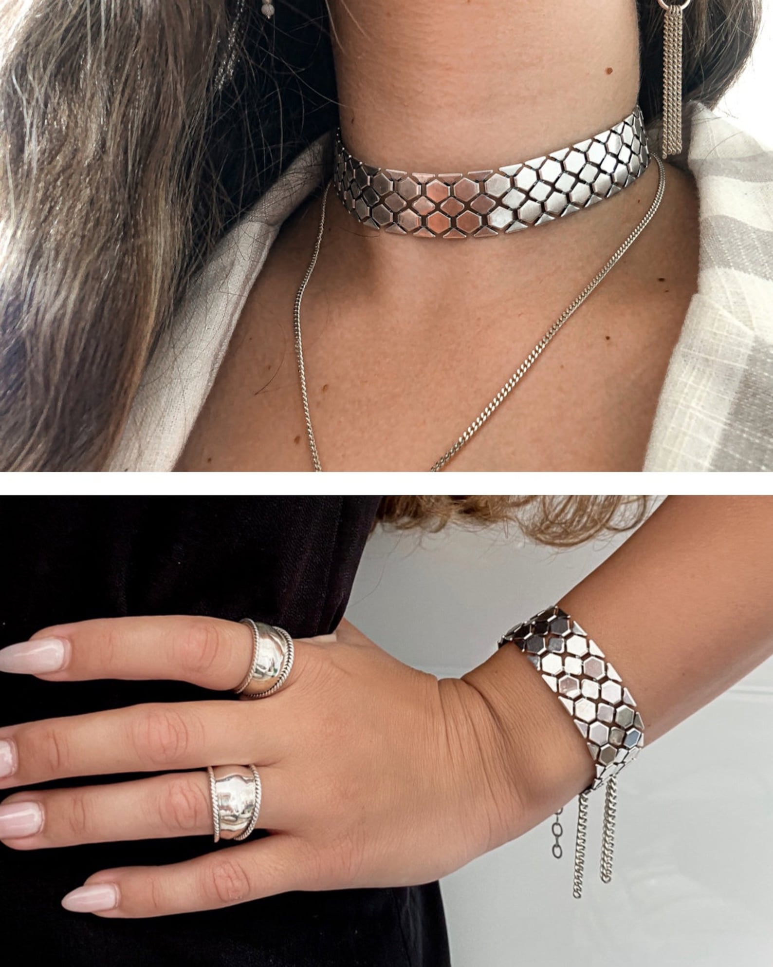 Thick Chain Link Choker Silver Choker Necklace for Women - Etsy
