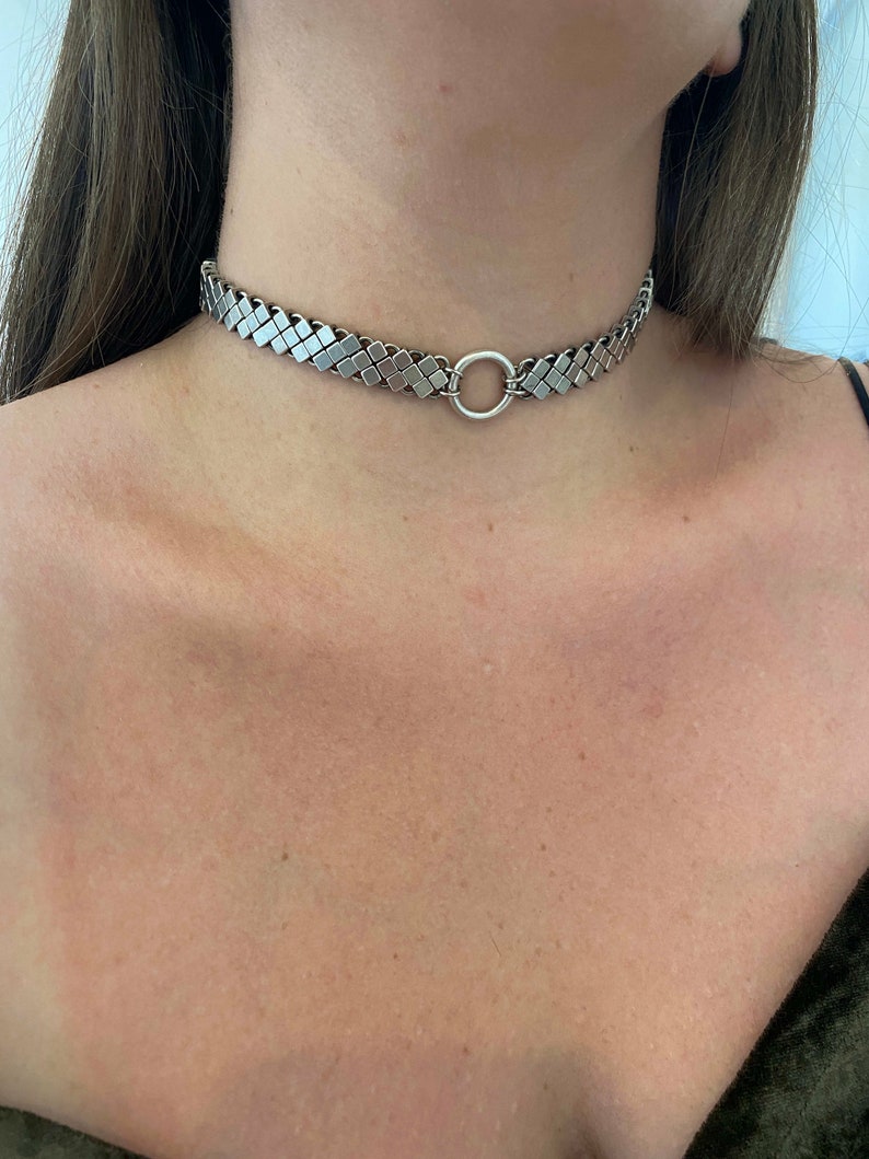 Hoop Thick Chain Link Choker Snake Choker Necklaces for - Etsy