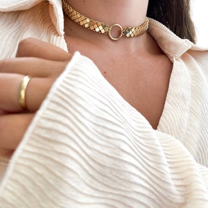 Hoop Thick Chain Link Choker, Snake Choker Necklaces for Women, Gold ...