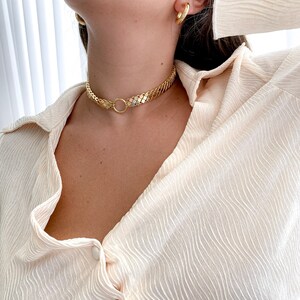 Hoop Thick Chain Link Choker, Snake Choker Necklaces for Women, Gold ...