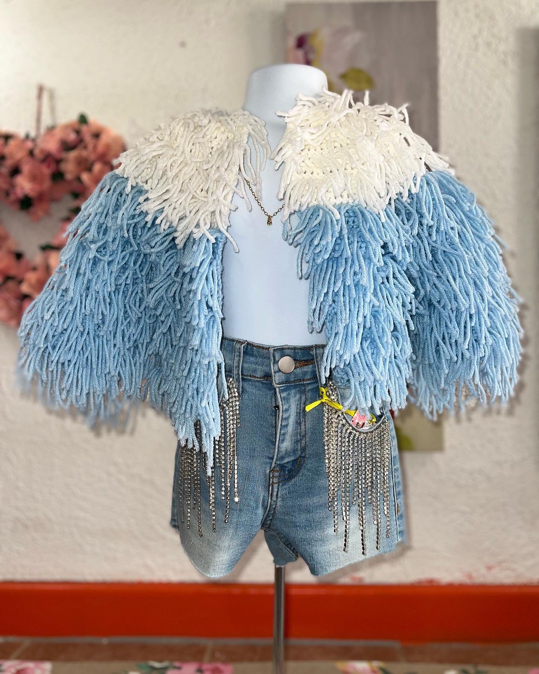 Kids Crochet Fringe Shaggy Jacket – Baby to 12Y, Handmade Winter Jacket ...