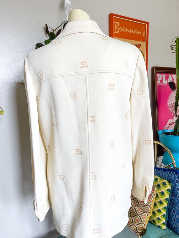 Vntg Alex Garay 60s 70s Cream Long Sleeve Blouse Shir… - Gem