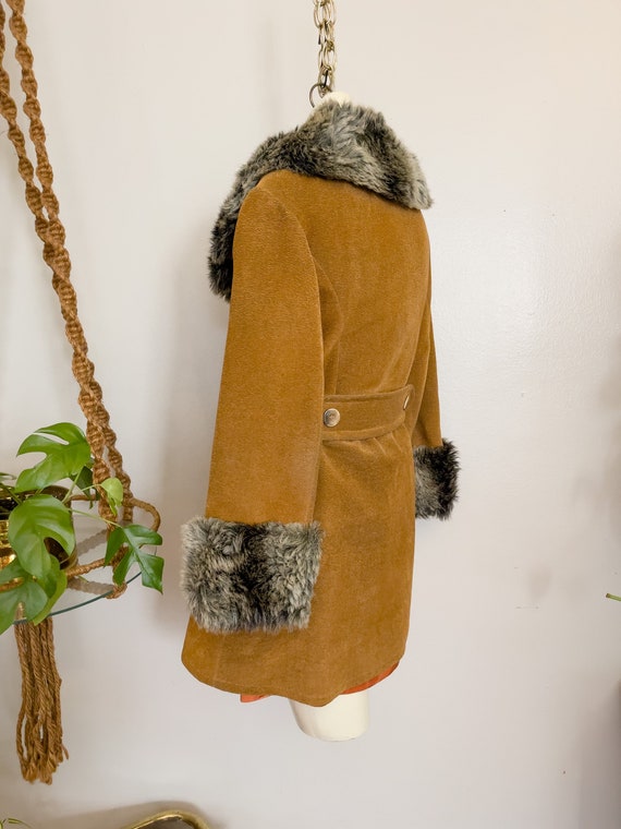 vntg juli de roma 60s 70s brown fur coat - Gem