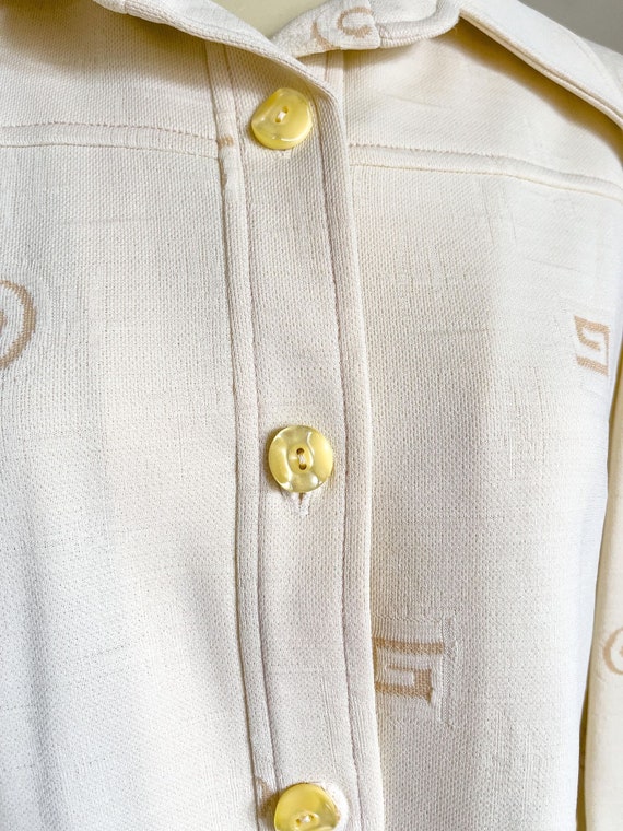 Vntg Alex Garay 60s 70s Cream Long Sleeve Blouse Shir… - Gem