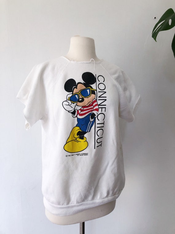 Vintage 80s Connecticut MICKEY MOUSE Disney Cut-Off S… - Gem