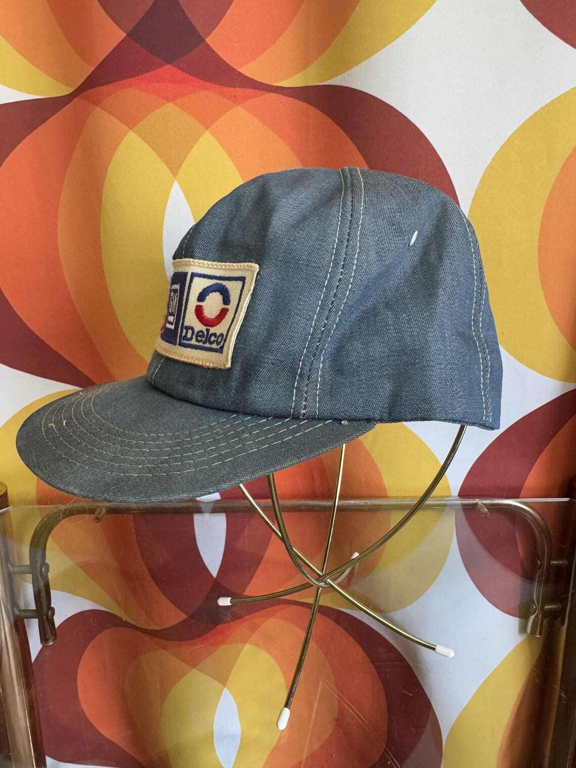 Vintage General Motors GM AC DELCO Denim Snapback Hat 80s 90s ...