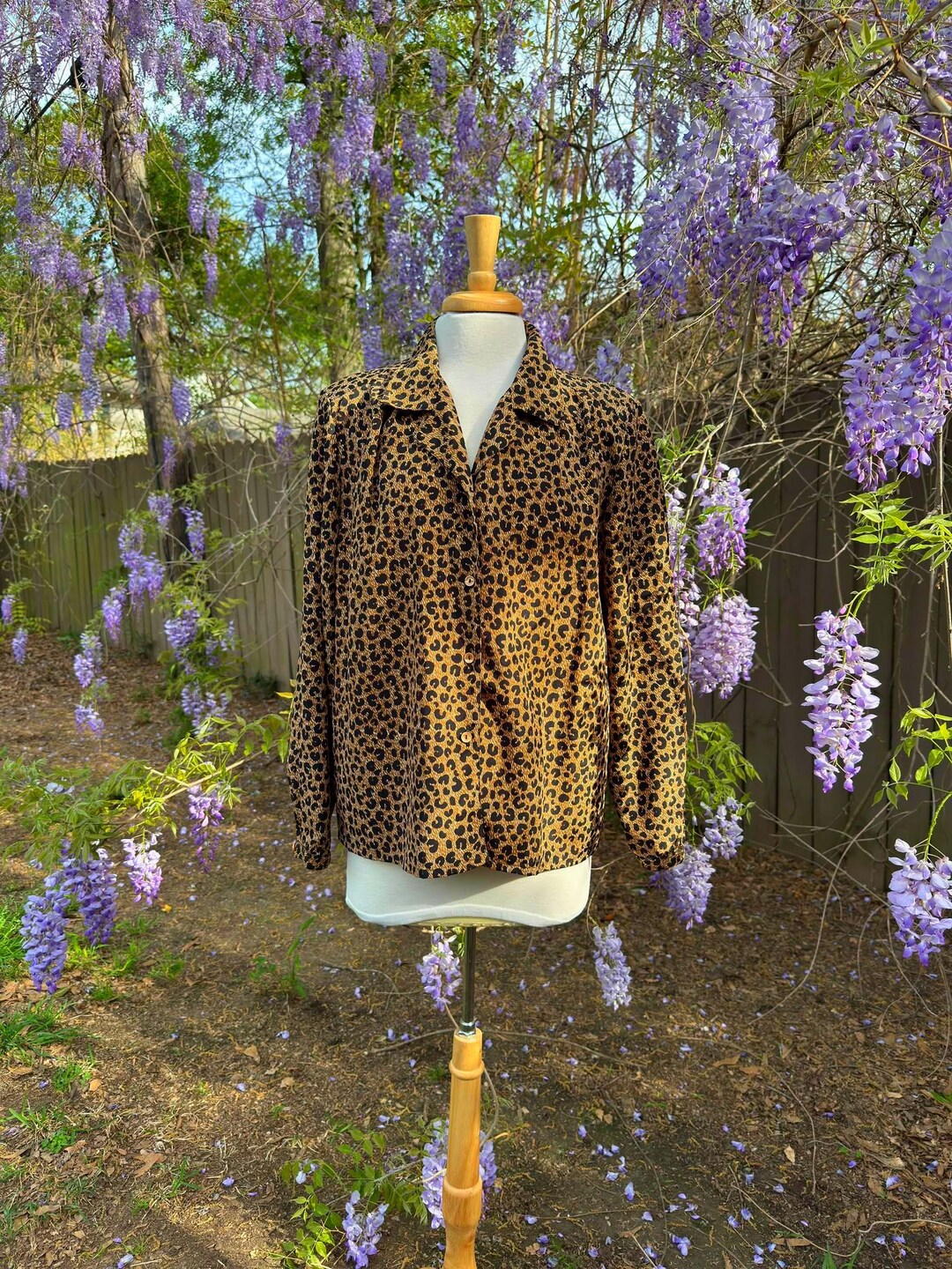Vintage Leopard Cheetah Animal Print Blouse Fashion Attitudes Size 14 ...