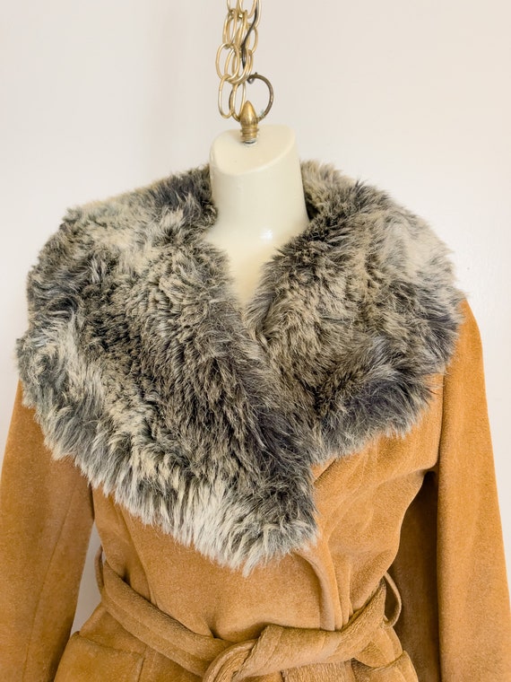 vntg juli de roma 60s 70s brown fur coat - Gem