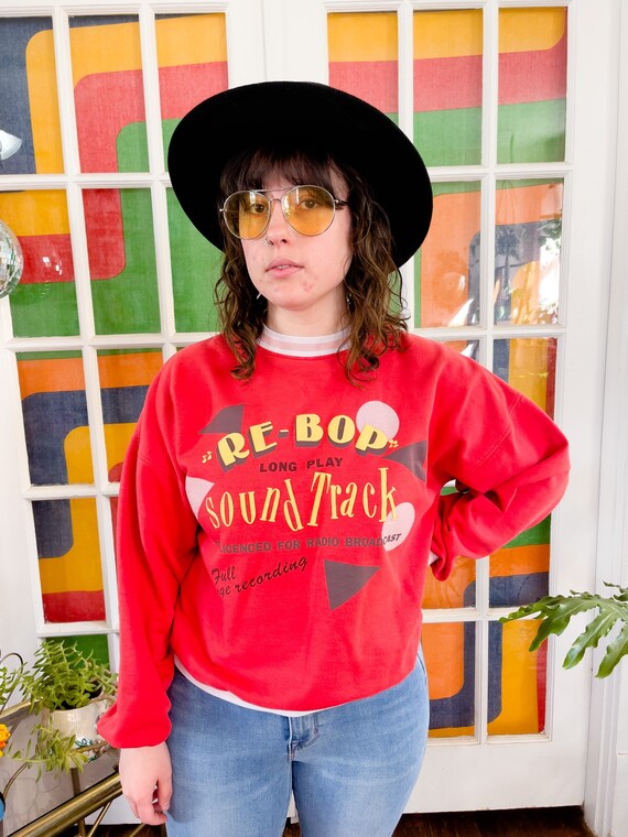 Vntg 80s Re-Bop Soundtrack Retro Sweatshirt / Large - Gem
