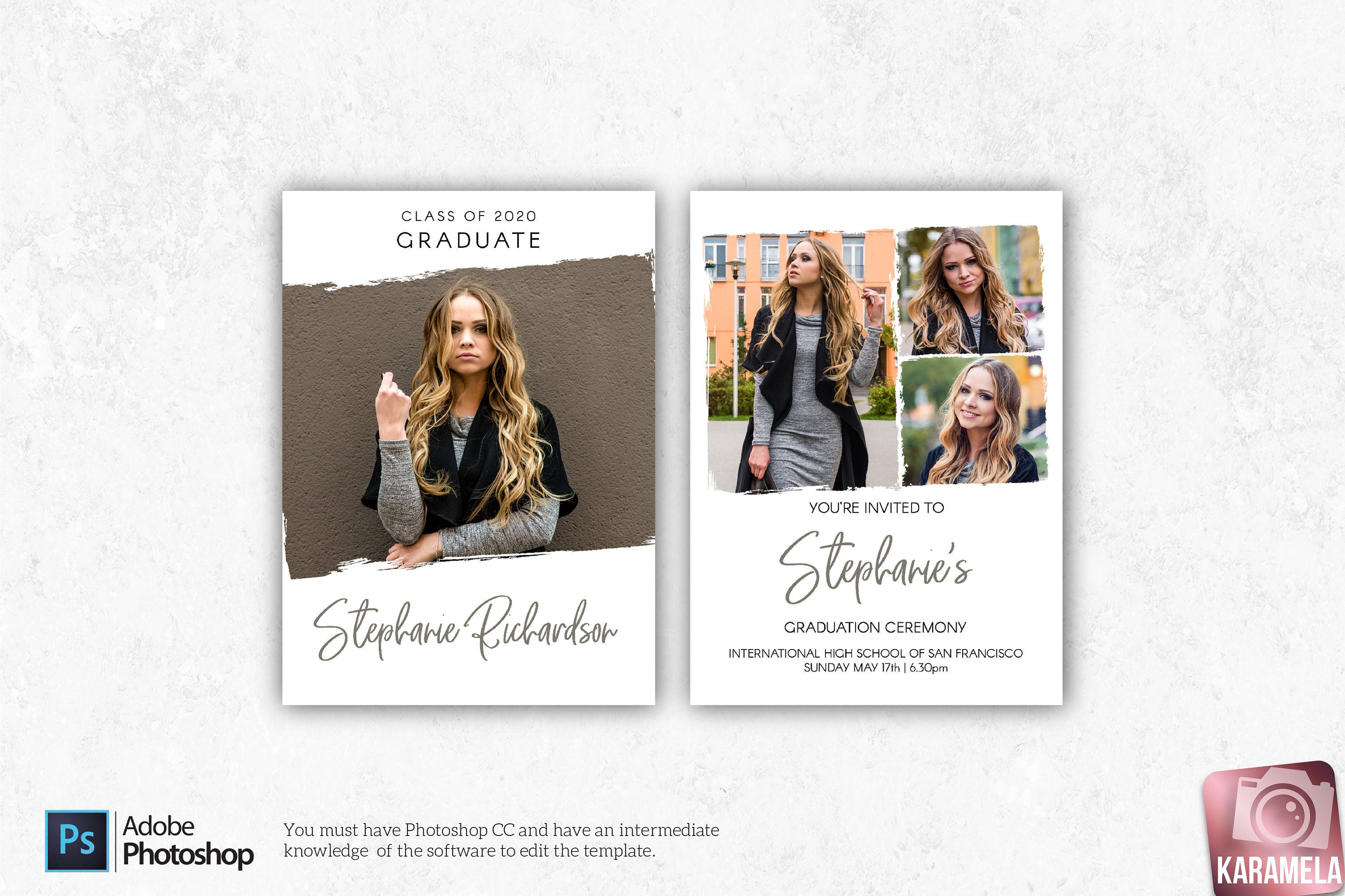Graduation Announcement Template Bundle Photoshop Template for - Etsy