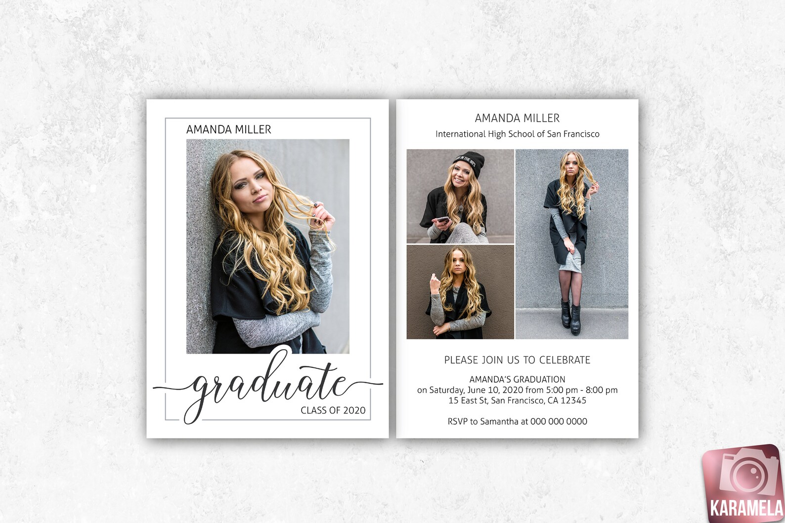 Senior Card Template Graduation Announcement Template for - Etsy