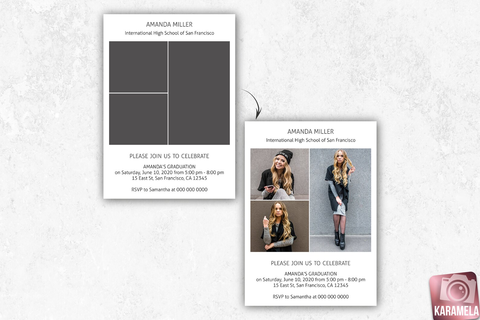 Senior Card Template Graduation Announcement Template for - Etsy