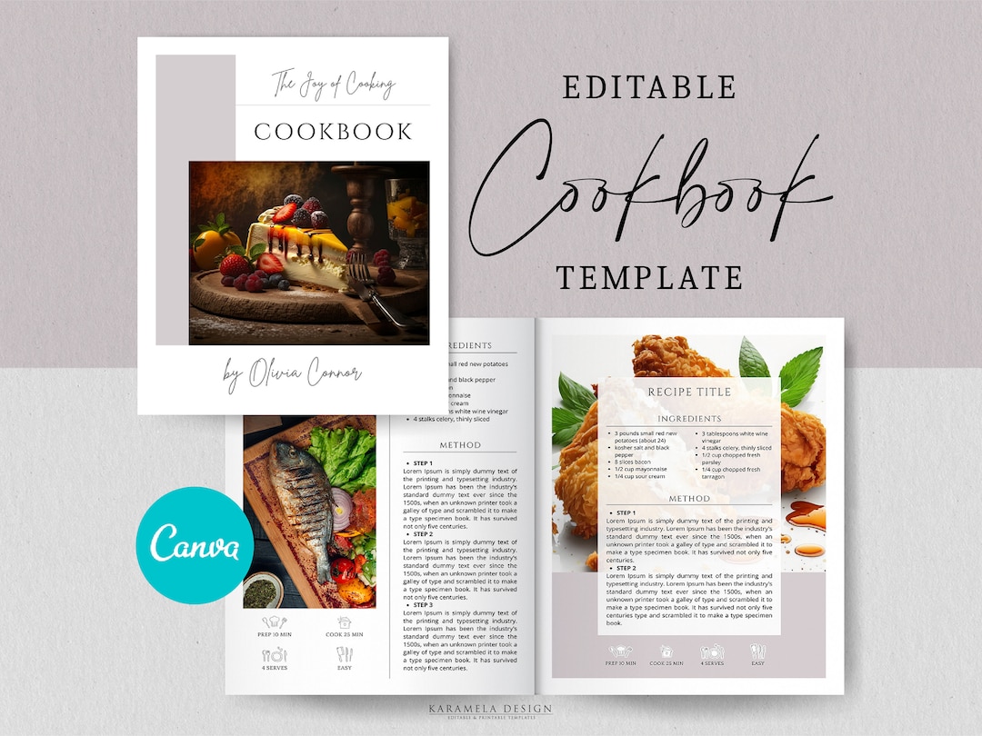 Editable Cookbook Template: 40-page Recipe Ebook (canva) - Etsy