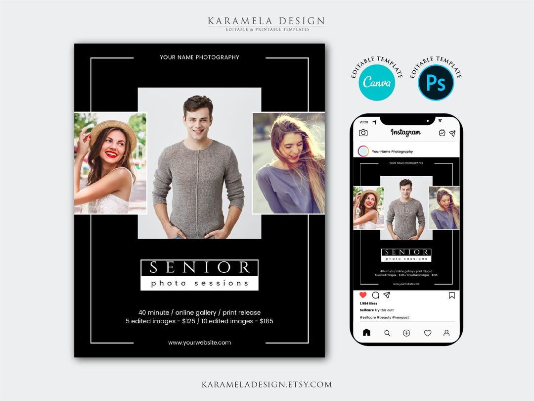 Senior Mini Sessions Template for Photographer, Graduation Photo ...