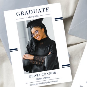 Lawyer Graduation Announcement - Customizable Modern Graduation ...