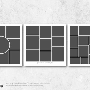 12x12 Photo Collage Templates Photoshop Template for Photographers ...