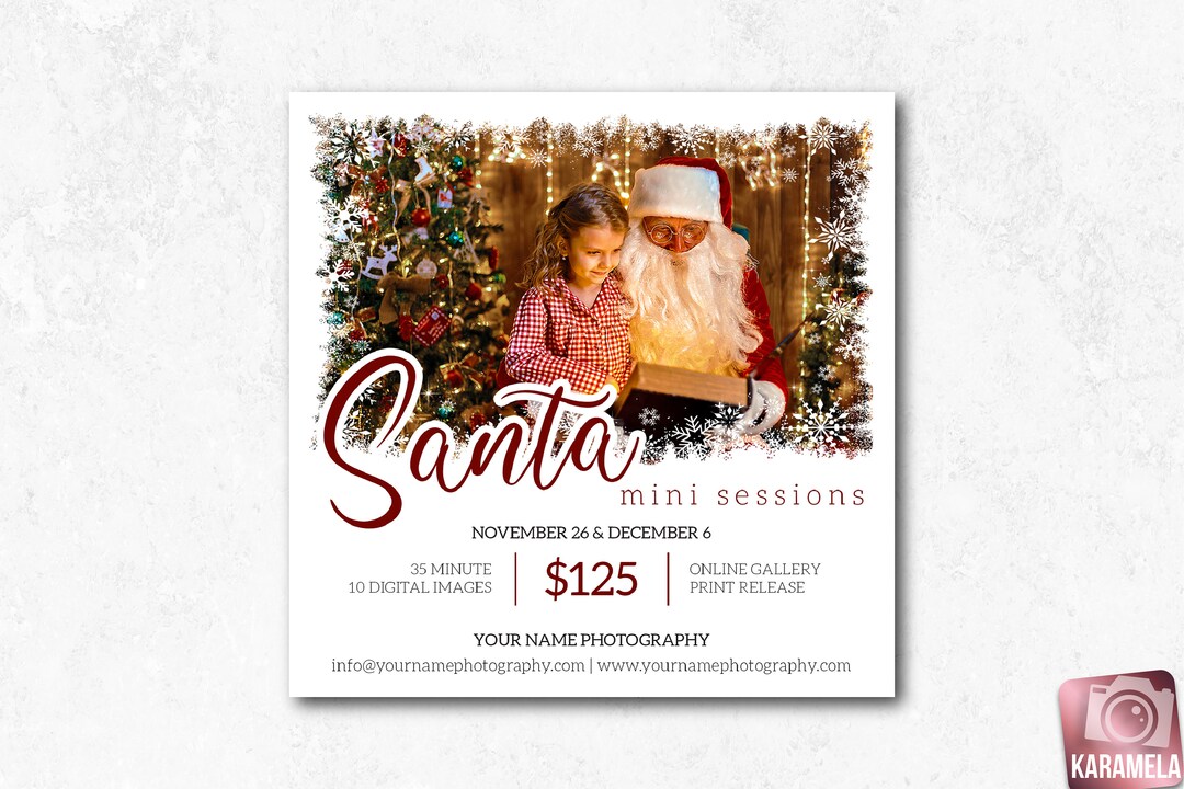 Santa Mini Sessions Template Photoshop Template for Photographers ...