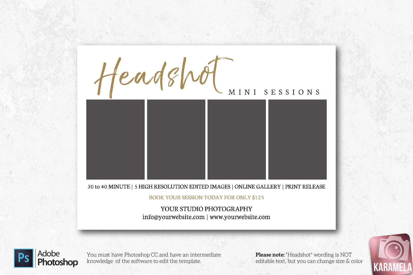 Headshot Mini Sessions Template Photoshop Template Marketing Board for ...