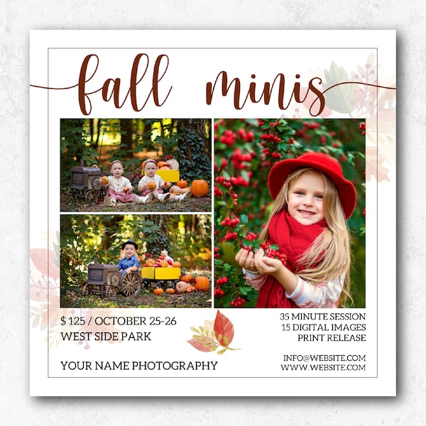Fall Mini Sessions Template - Etsy