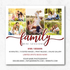 Family Portrait Photo Session Family Mini Sessions Template Fall Mini ...