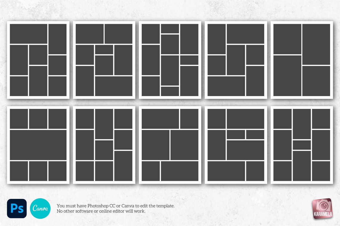 8x10 Photo Collage Bundle, Photo Storyboard, Photo Collage Templates ...