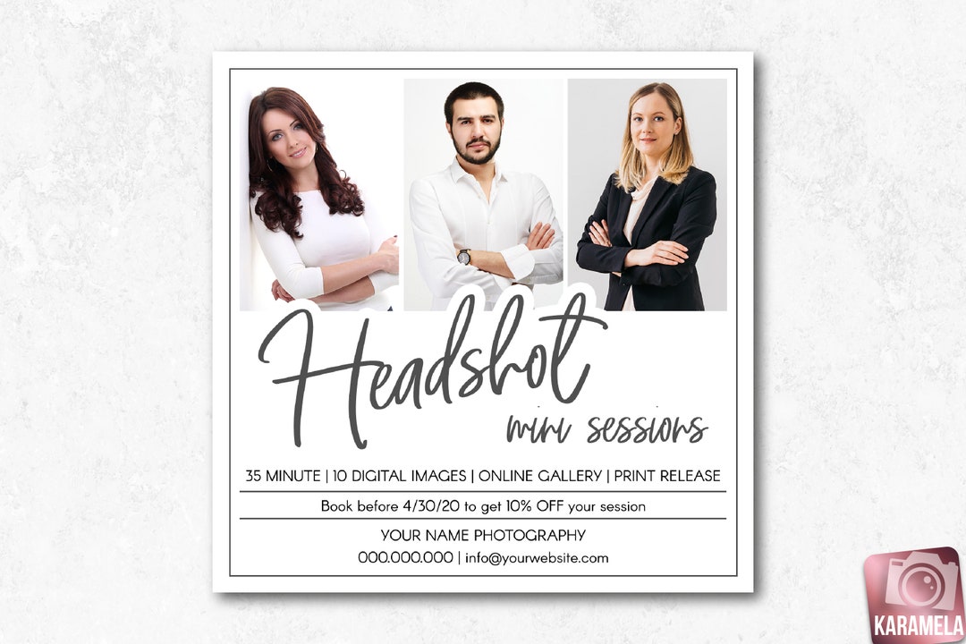 Headshot Mini Session Template Headshot Marketing Template Photoshop ...