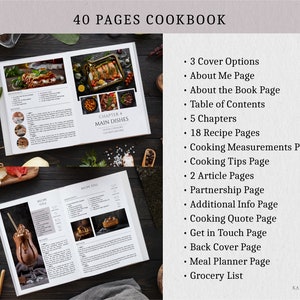 Customizable Cookbook Template, Recipe Ebook Editable Template, Canva ...