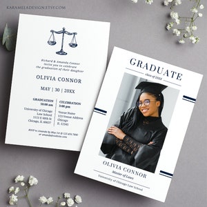 Lawyer Graduation Announcement - Customizable Modern Graduation ...