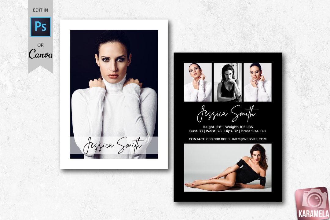 Fashion Model Comp Card Template, Modeling Comp Card, Modeling Agency ...