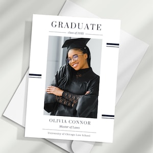 Lawyer Graduation Announcement - Customizable Modern Graduation ...
