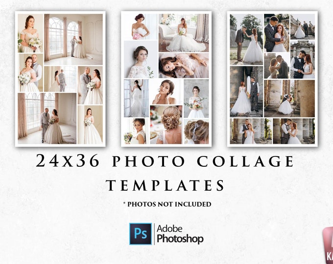 25 Image Collage / Pic Collage / Photo Collage Template PDF 8.5x11 Inch ...