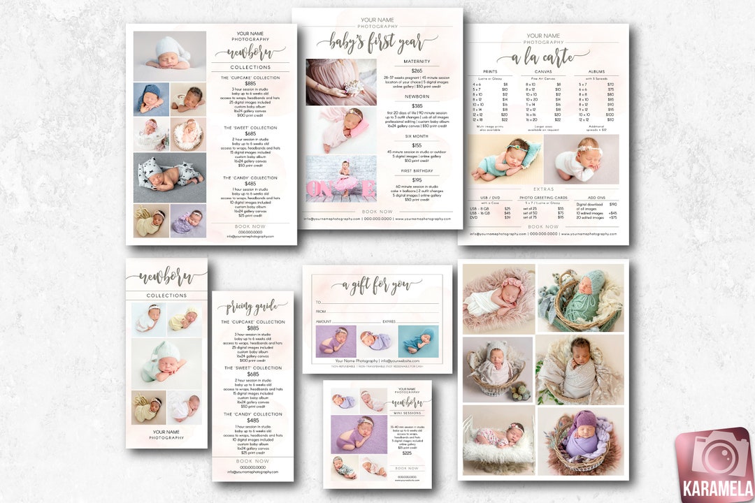 Newborn Photographer Marketing Bundle Photoshop Templates for ...