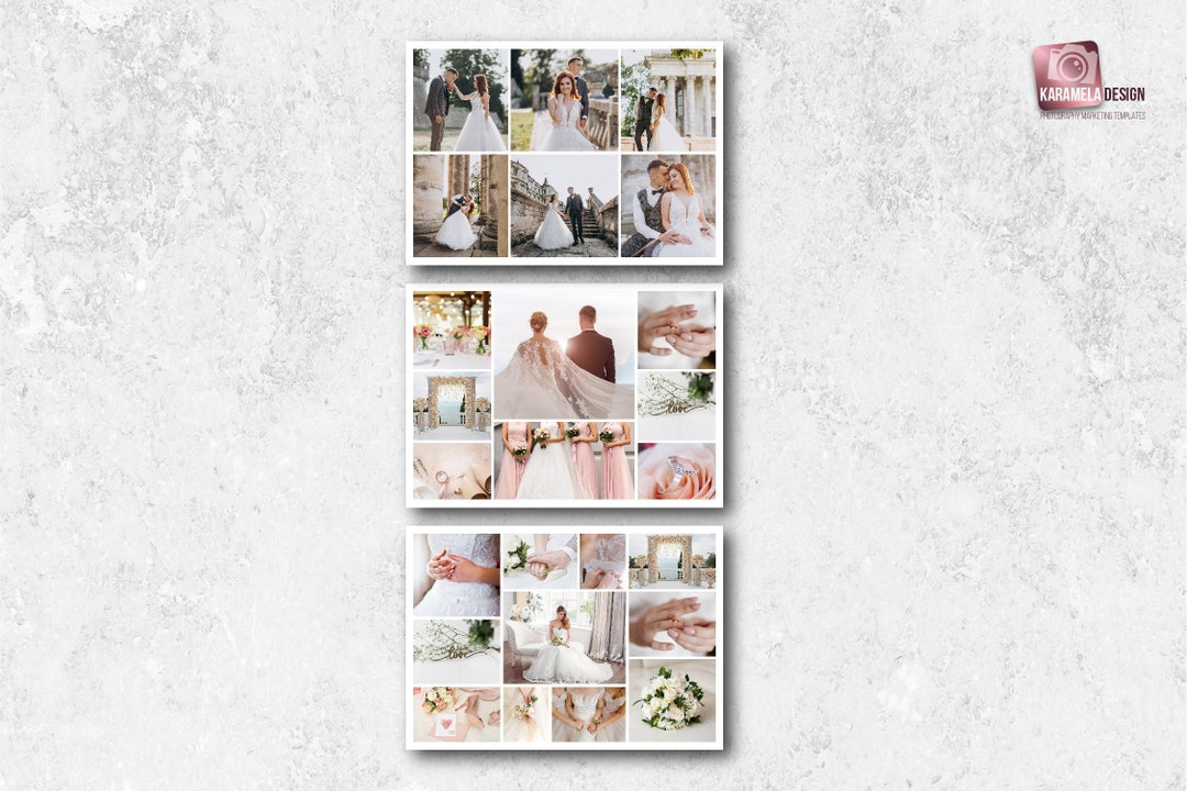 A4 Landscape Photo Collage Templates, Photoshop Templates for ...