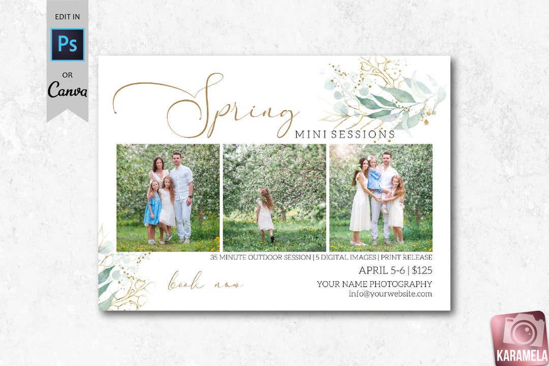 Spring Mini Sessions Marketing Template Photoshop Template Spring Minis ...