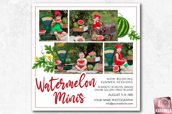 Watermelon Mini Sessions Marketing Board Summer Sessions | Etsy