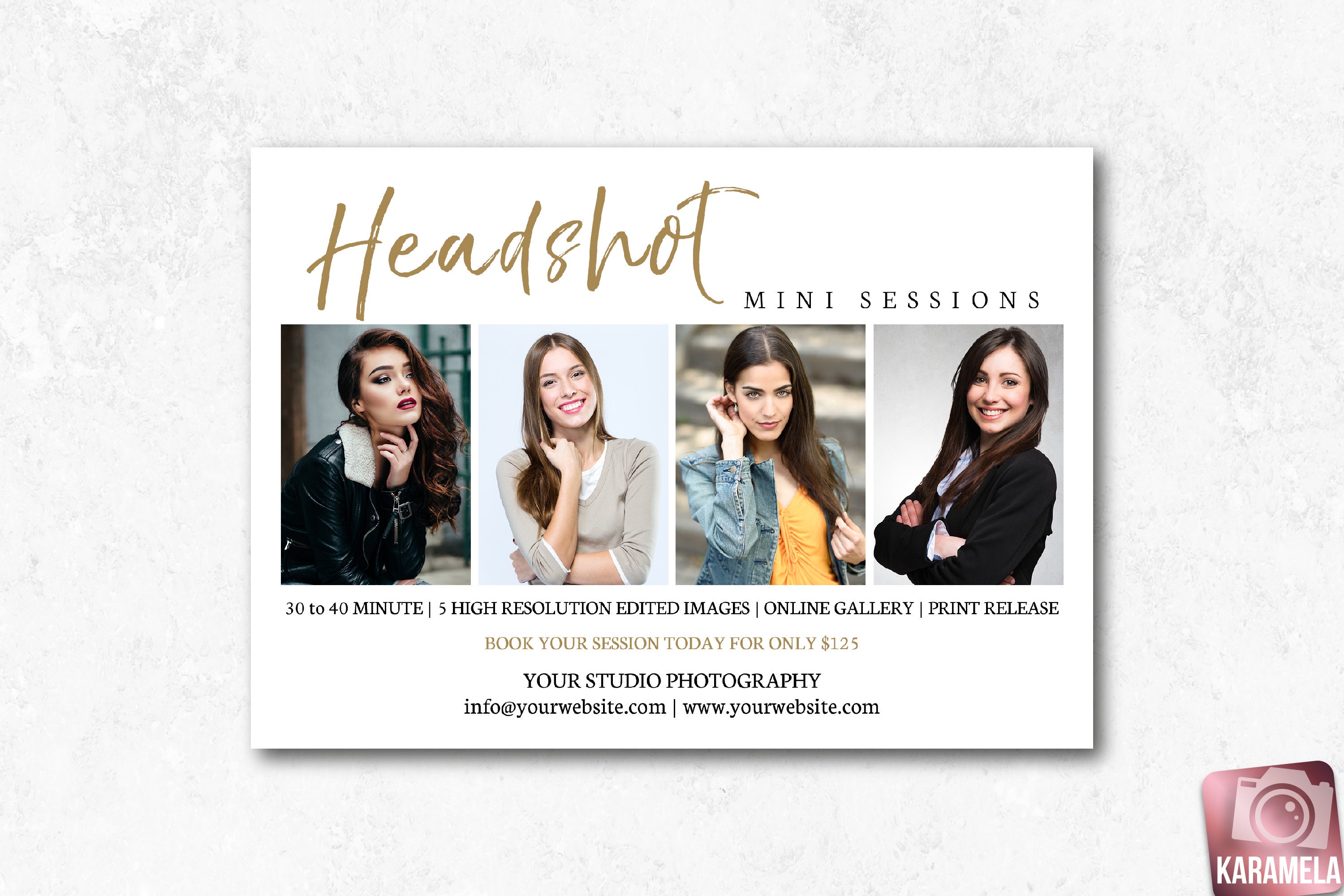 Headshot Mini Sessions Template Photoshop Template Marketing Board for ...