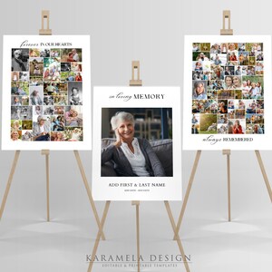 In Loving Memory Photo Collage Set, Funeral Poster Bundle, 3 Sizes ...