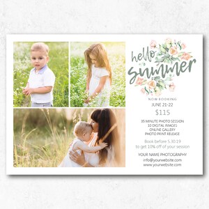Summer Mini Session Template Photography Template Watercolor Marketing ...