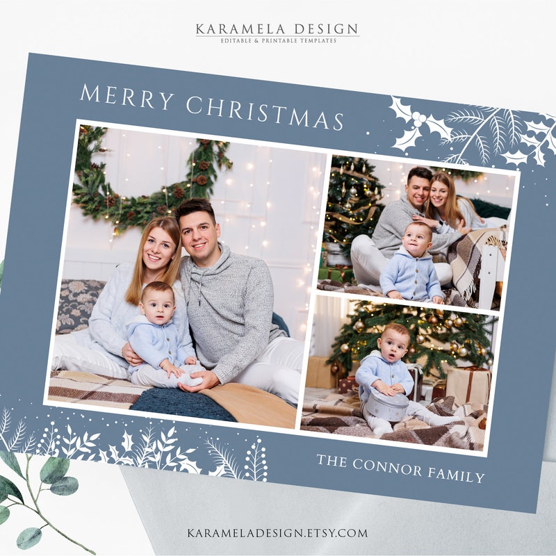 Blue Christmas Cards - Etsy