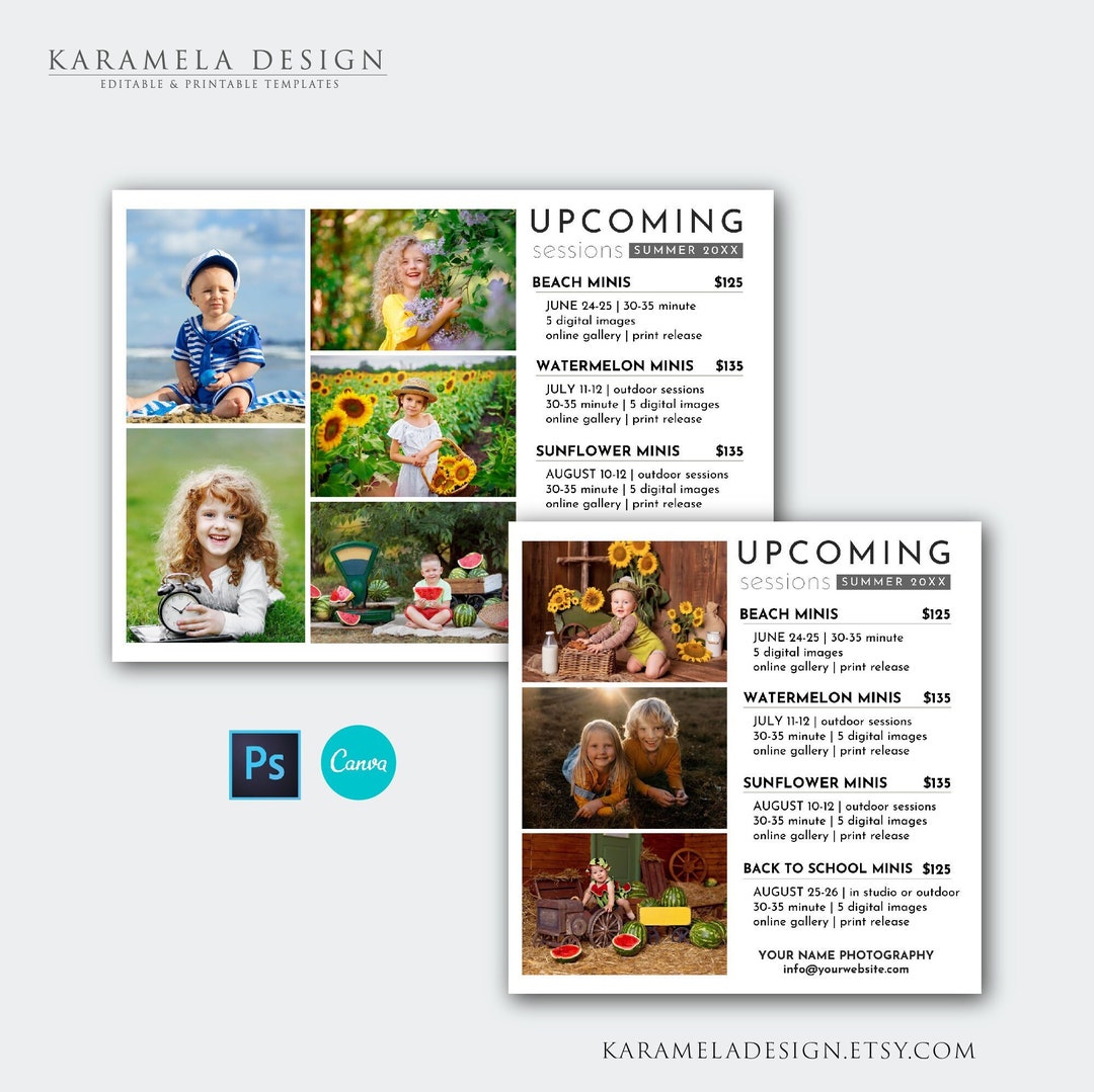 Upcoming Sessions Photography Flyer Template, Summer Mini Sessions ... Upcoming Sessions Photography Flyer Template, Summer Mini Sessions ...
