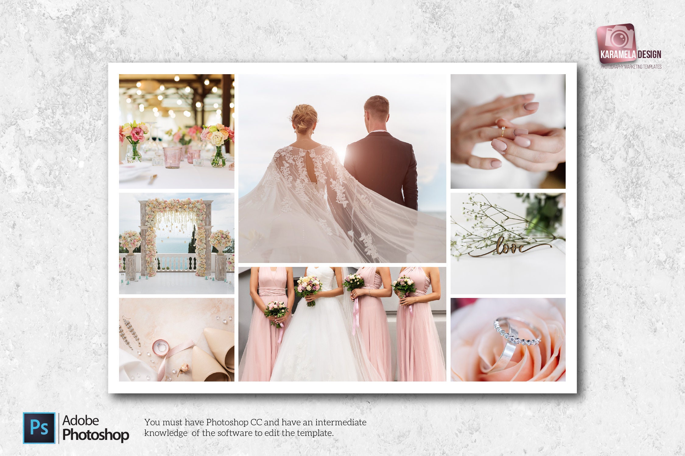 A4 Landscape Photo Collage Templates Photoshop Templates for | Etsy New ...