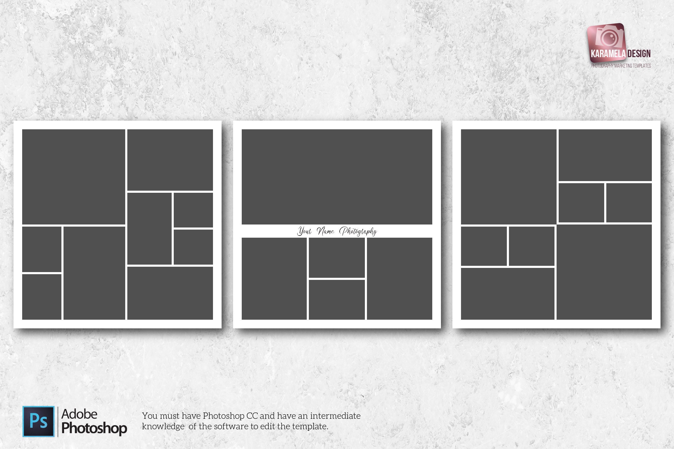 12x12 Photo Collage Templates Photoshop Template for Photographers ...