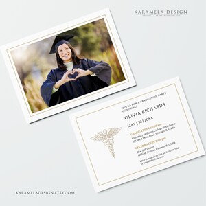 Medical School Graduation Invitation Template: Photo Invite (canva ...
