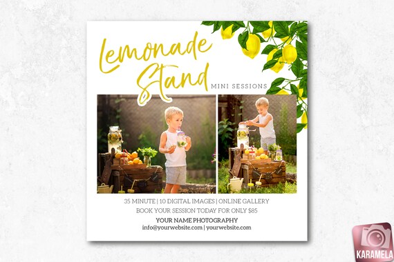 Lemonade Stand Mini Sessions Template Summer Photo Sessions - Etsy
