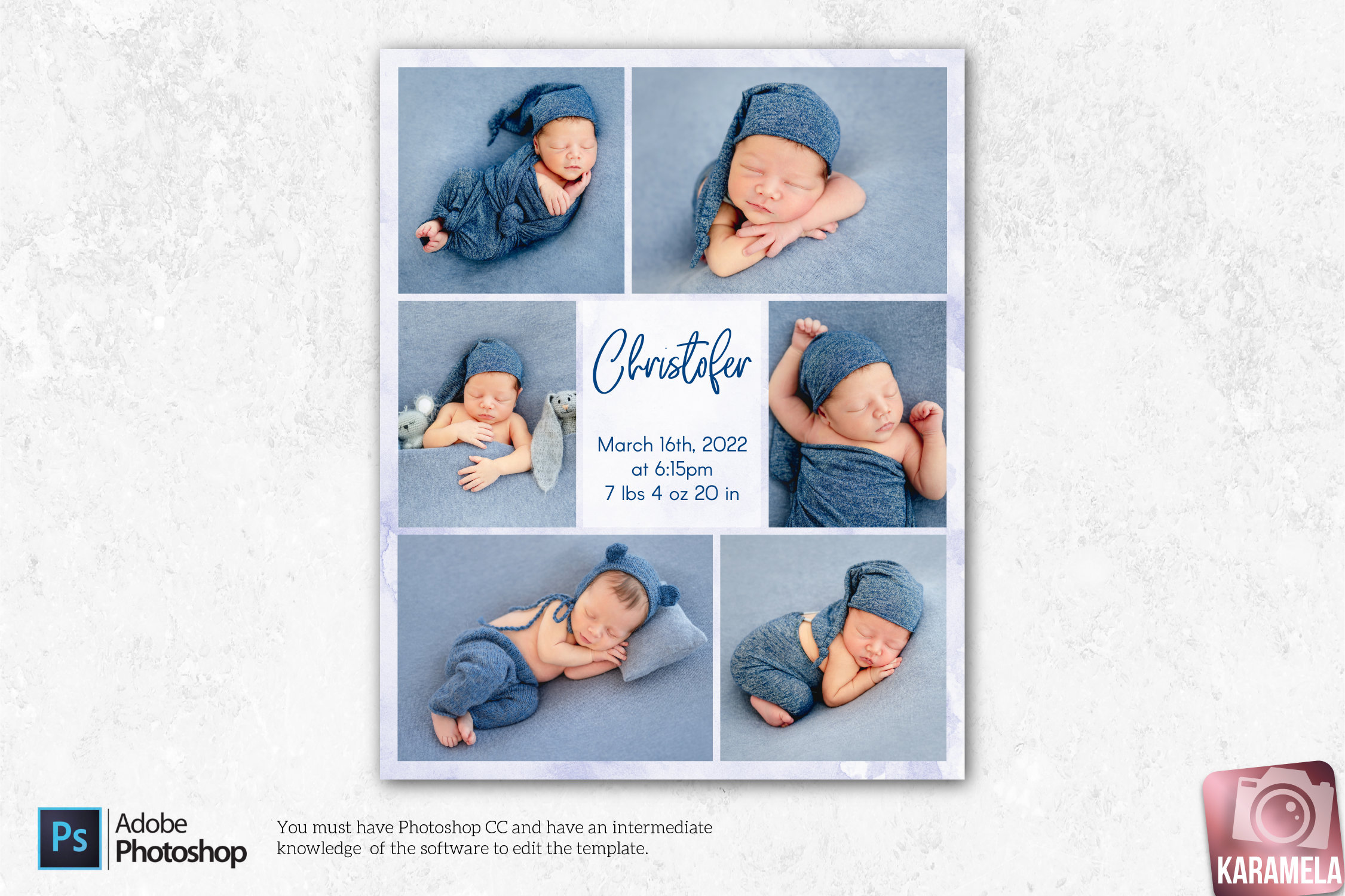 Baby Photo Collage Template for Photographers Newborn - Etsy