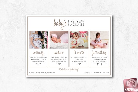 Baby's First Year Package Pricing Marketing Board Baby | Etsy