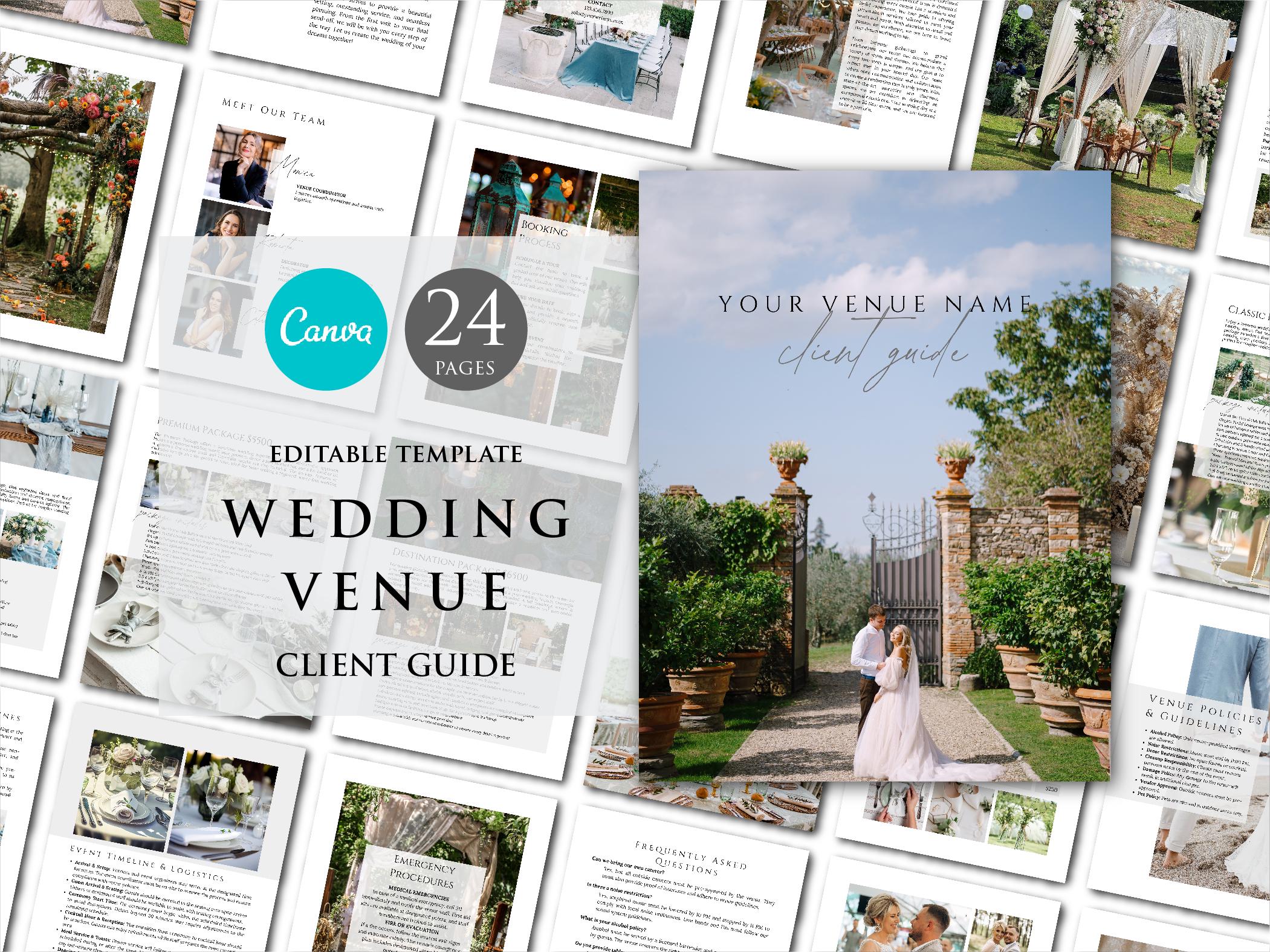 Wedding Venue Client Guide Template | Canva Template | DIY Venue Hire ...
