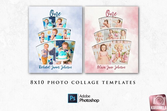 8x10 Cake Smash Photo Collage Template for Photographers Cake - Etsy India